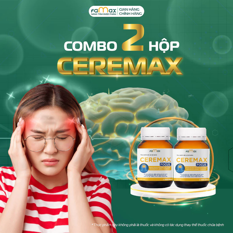Combo 2 hộp viên bổ não, cải thiện trí nhớ CEREMAX FOCUS 30 viên ...