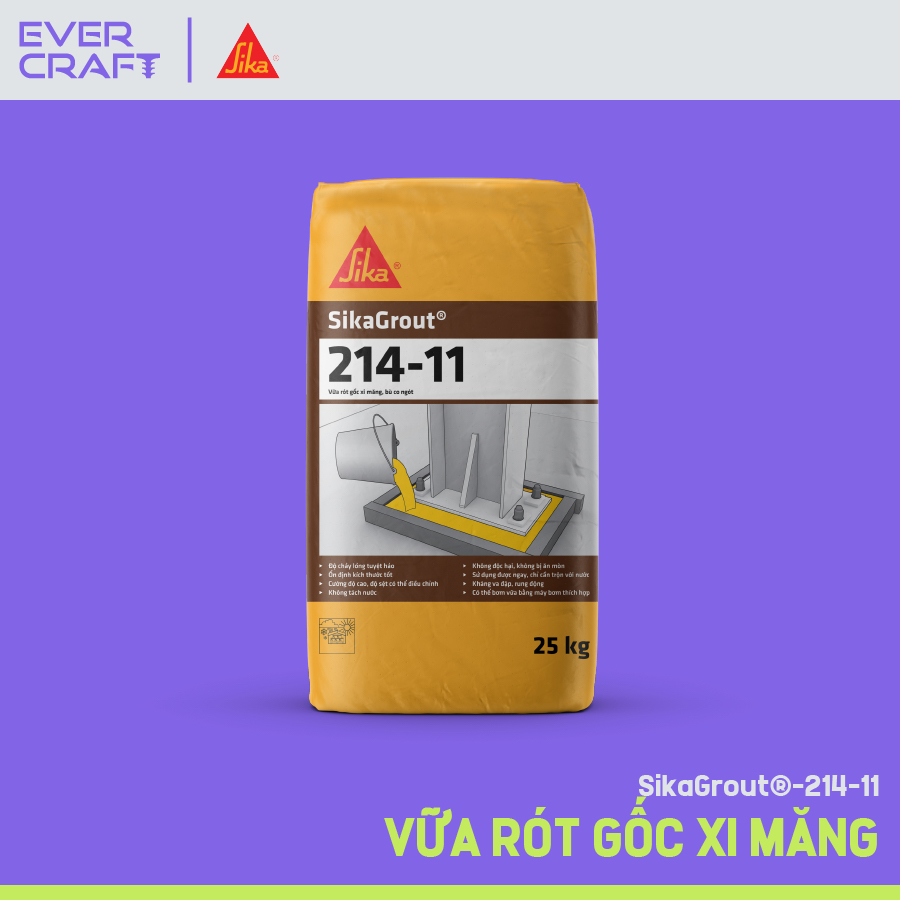Sika Grout 214-11 - Vữa rót bù co ngót, gốc xi măng - 25Kg | Shopee ...