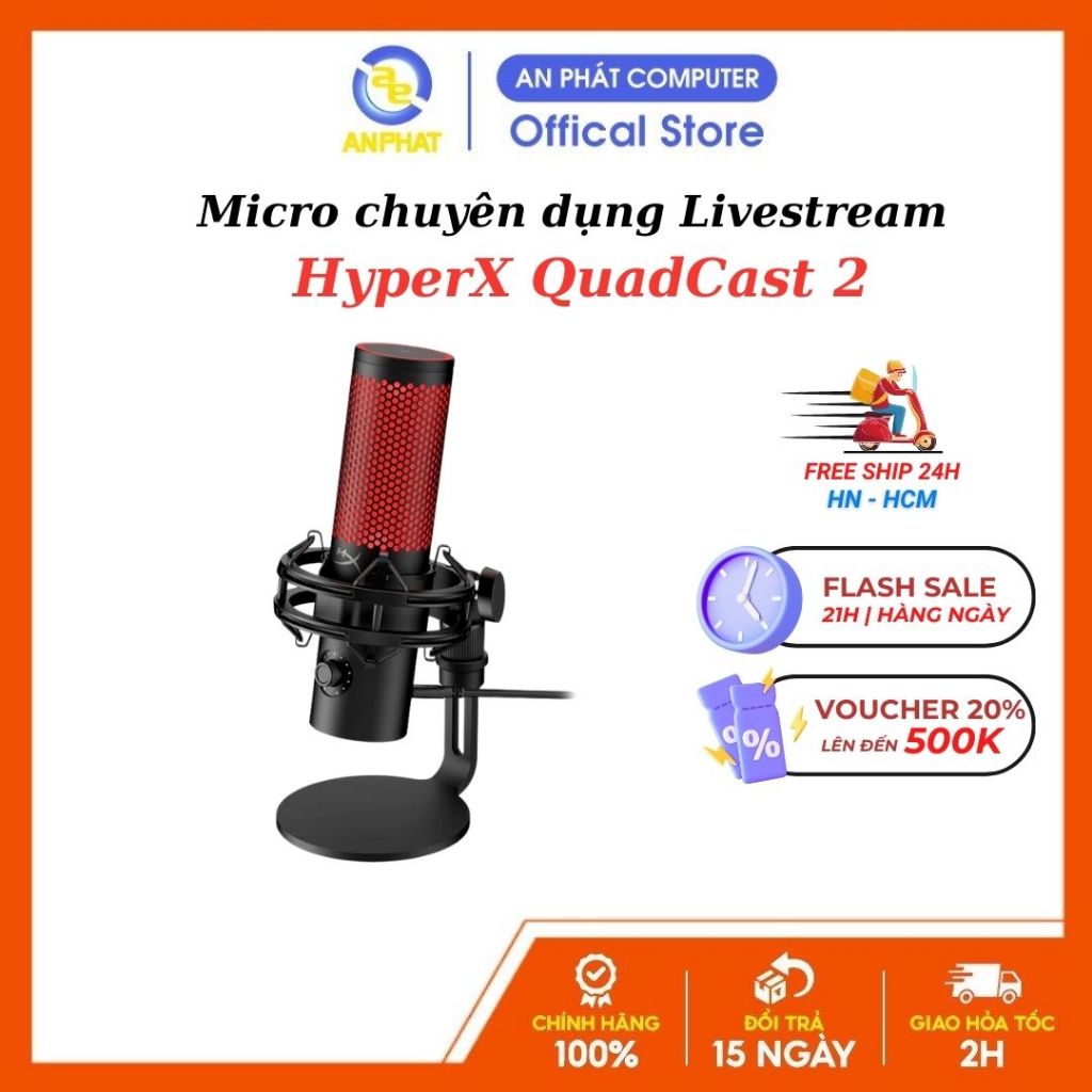 Micro HyperX QuadCast 2 - chuyên dụng cho livestream | Shopee Việt Nam
