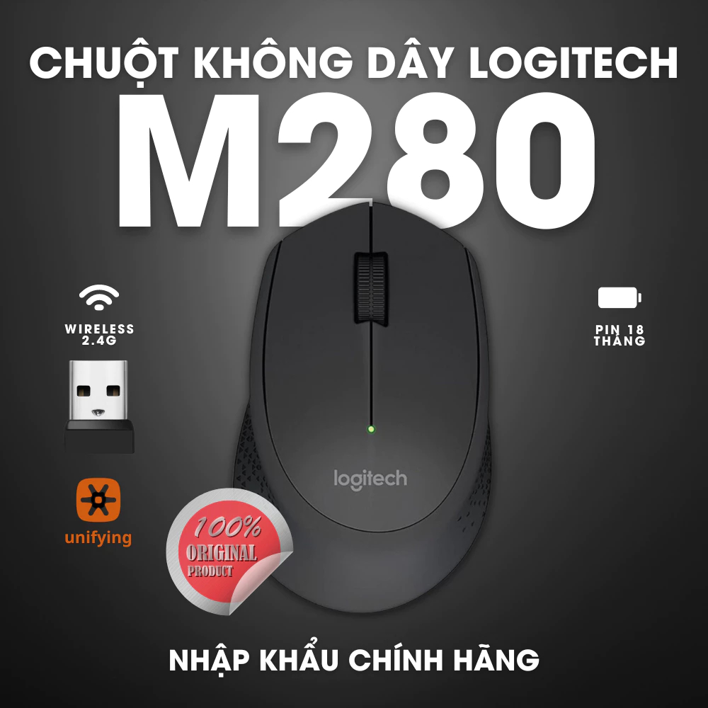 (sỉ giá tốt)Chuột không dây bluetooth logitech M185/186/280/330 kèm pin ...