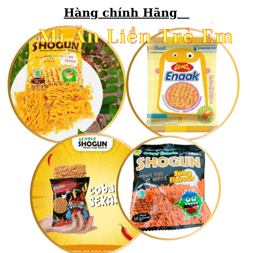 Snack mì tôm trẻ em mix vị - Shogun gà phomai - Shogun cay - Enaak - Kaaro cay | Shopee Việt Nam