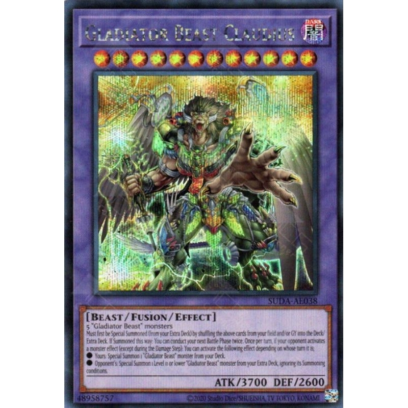 Thẻ bài Yugioh AE: Suda-AE038 Gladiator Beast Claudius (SER) | Shopee ...