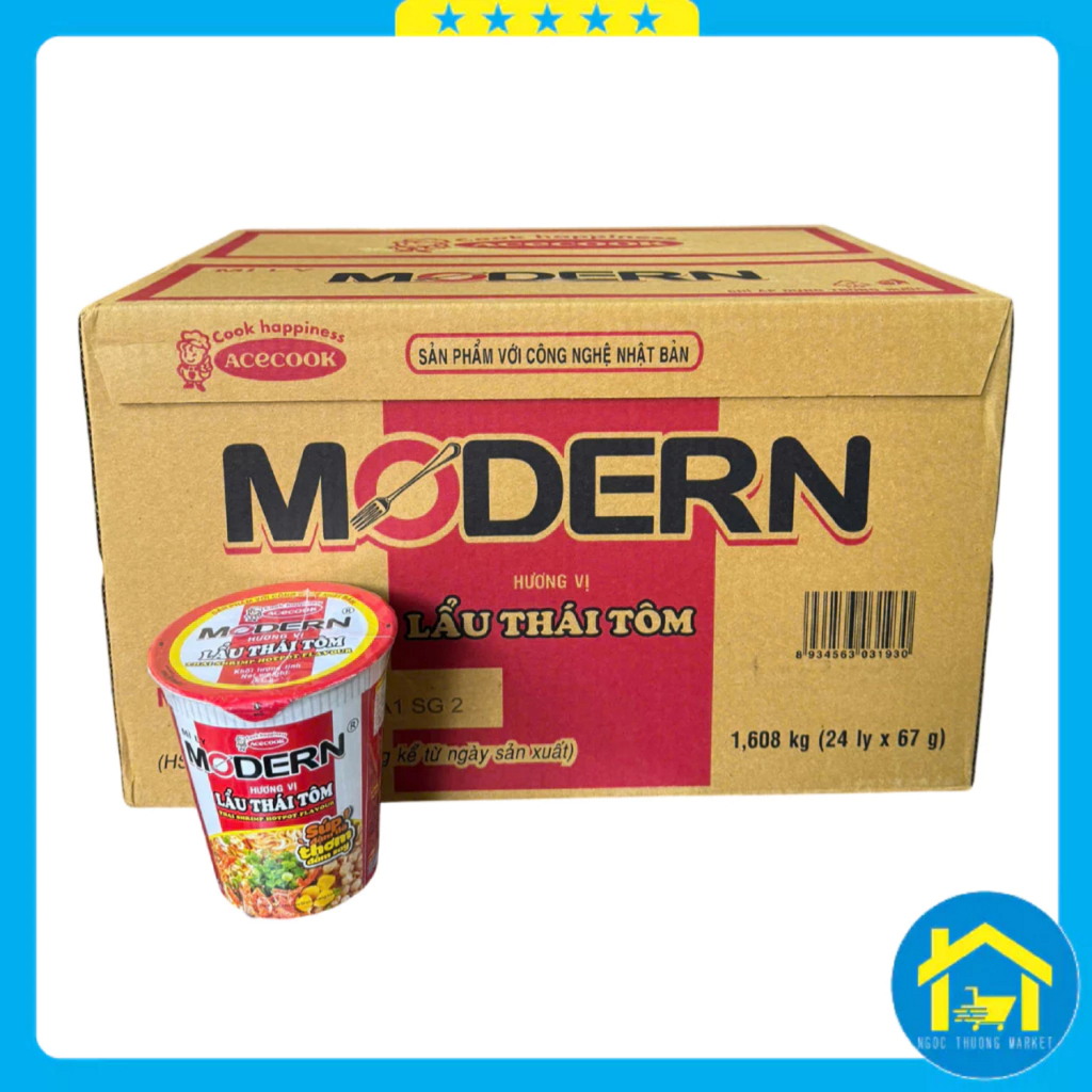 Mì ly Modern hương vị lẩu Thái tôm - Thùng 24 ly | Shopee Việt Nam