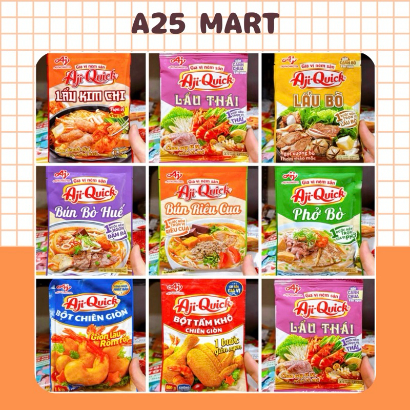 Gia Vị Nêm Sẵn Lẩu Thái Aji-Quick, Bột Chiên Giòn Aji, Bún Bò Huế, Gia ...