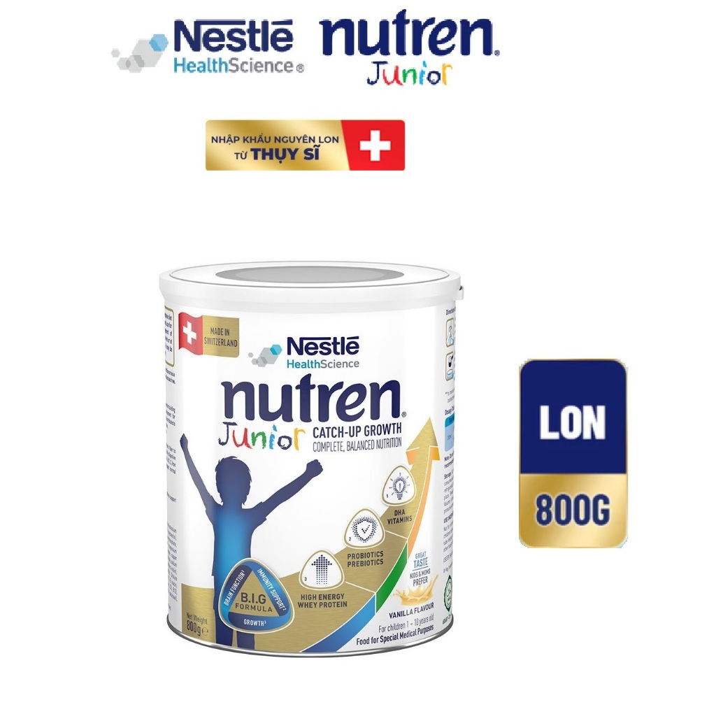 Sữa Nutren Junior Thụy Sĩ 800g Mẫu Mới (NK Chính Hãng, date mới 2026 ...