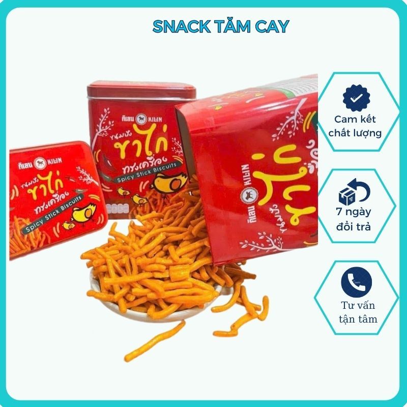 Snack Bim bim Tăm cay Que Kilin - Hộp Thiếc Thái Lan hộp 400gr - ship hỏa tốc | Shopee Việt Nam