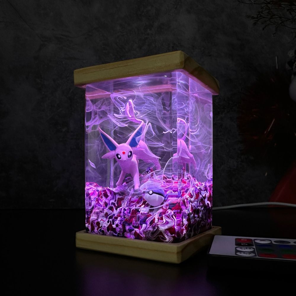 Đèn Ngủ Resin Espeon Pokemon, Đèn LED Epoxy Nghệ Thuật, Đèn ngủ Resin ...