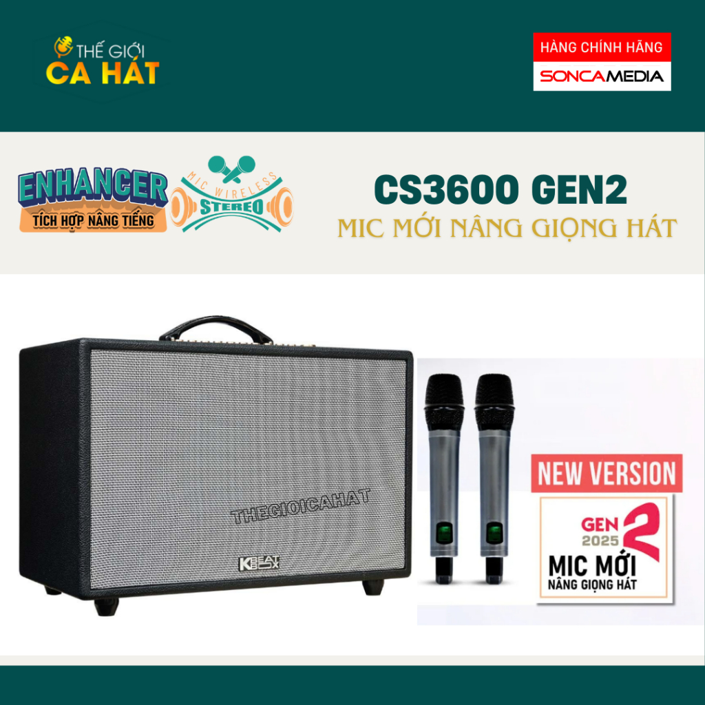 HiNet - CS3600 Gen 2 (micro cao cấp) Loa karaoke Bluetooth Di động 200W ...