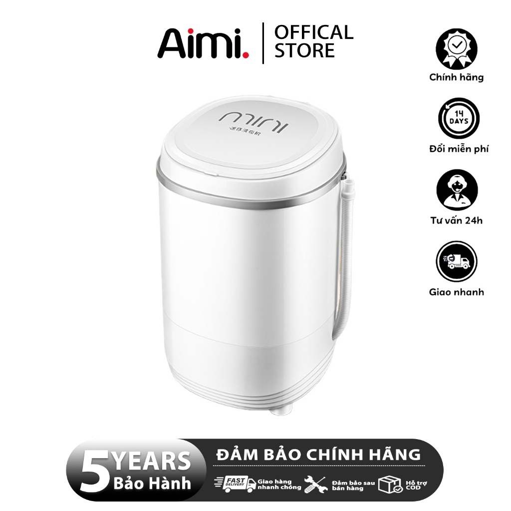 [BH 5 NĂM] Máy Giặt Mini Tự động 100%, Giặt, Vắt, Sấy - Máy Giặt Mini ,Aimi Tặng Dầu Giặt,CHÍNH ...