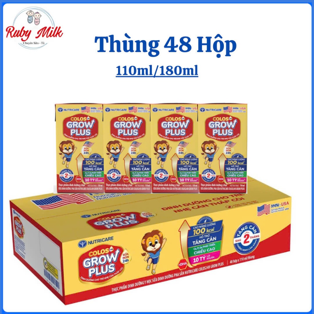 Thùng 48 Hộp Sữa Pha Sẵn Nutricare Colos 24h Grow Plus phát triển toàn ...