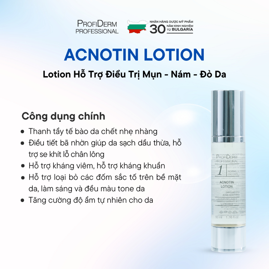 Lotion Hỗ Trợ Điều Trị Mụn Nám Đỏ Da Profiderm Acnotin Lotion 50ml ...