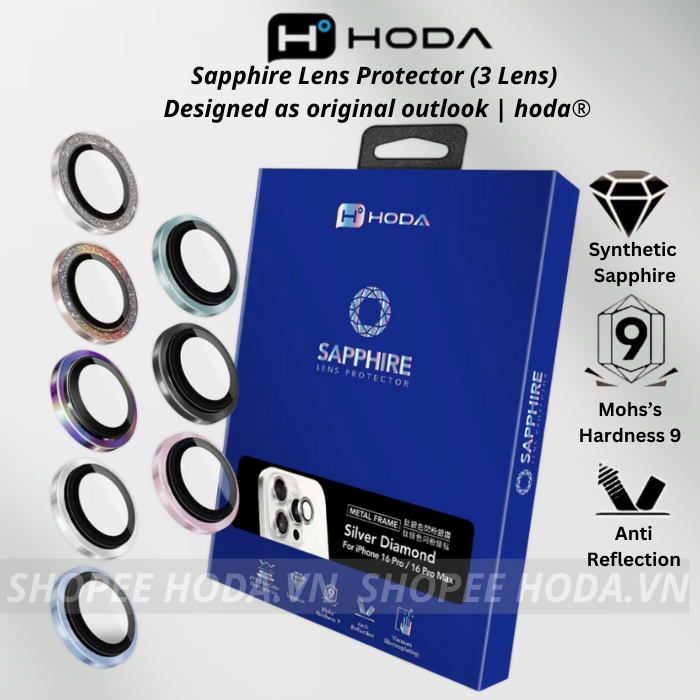 Hoda Sapphire Lens Protector - Cường Lực Bảo Vệ Camera Khung Viền ...