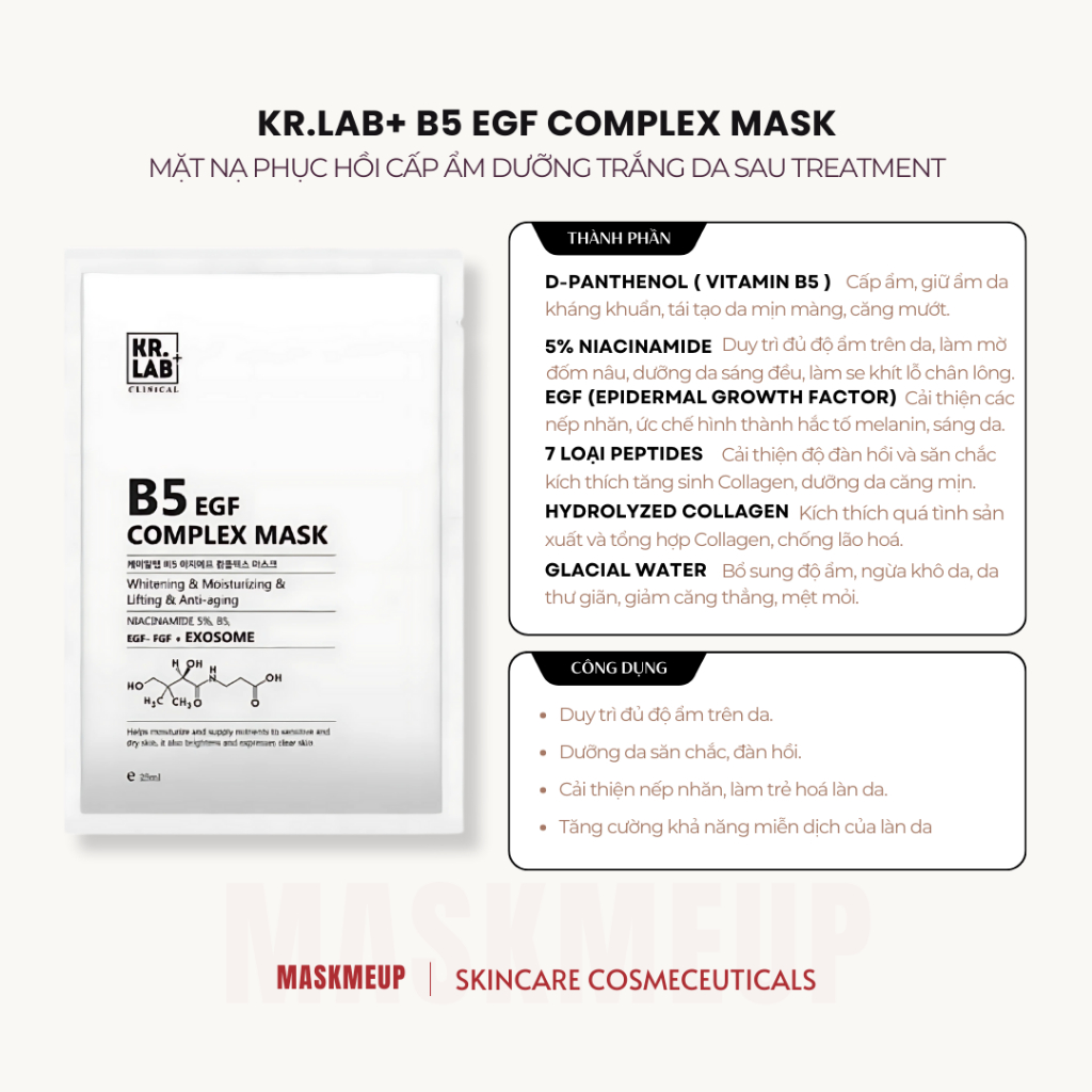 Mặt nạ giấy phục hồi da KR.LAB+ B5 EGF COMPLEX MASK | Shopee Việt Nam