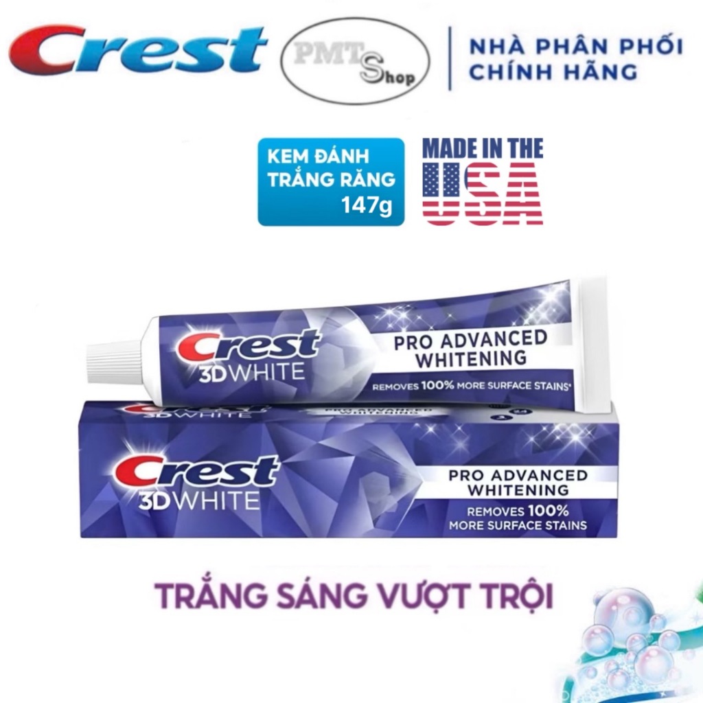 Kem đánh răng Crest 3D White Pro Advanced Whitening 147g Đủ Loại | Shopee Việt Nam