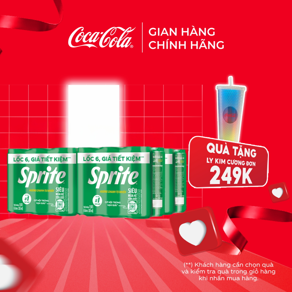 Lốc 24 Lon Nước Giải Khát Có Gas Sprite Hương Chanh 320ml/Lon Sale 25. ...