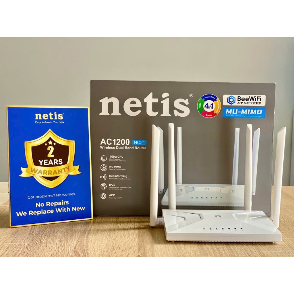 Router Wi-Fi 5 Bộ Phát Wifi NETIS AC1200 Mbps Băng Tần Kép Model NC21 bảo hành 24 tháng | Shopee ...