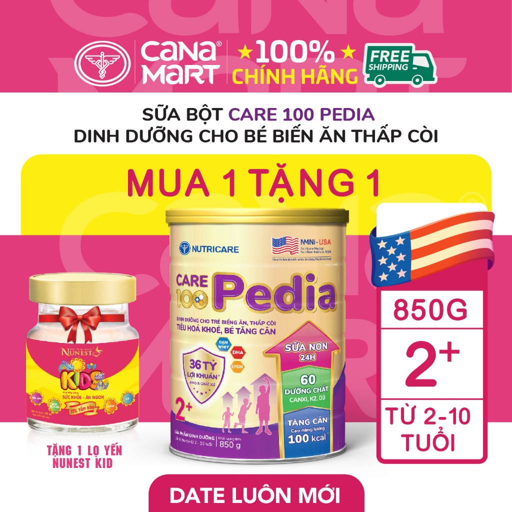 Sữa Bột Nutricare Care 100 Pedia Tiêu Hóa Khỏe Bé Tăng Cân ( 850g ) | Shopee Việt Nam