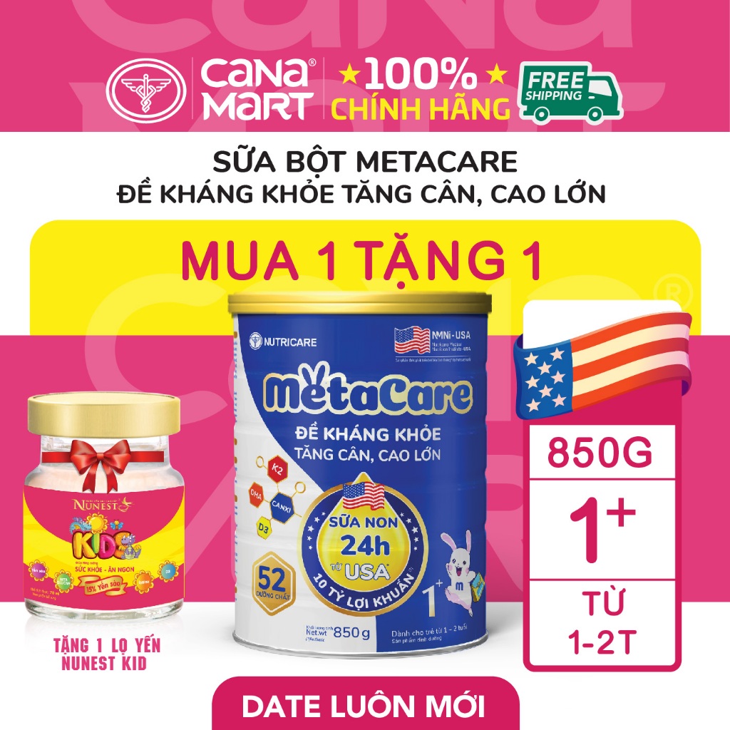 Sữa bột Nutricare MetaCare 1+ đề kháng khỏe, tăng cân, cao lớn (850g) | Shopee Việt Nam