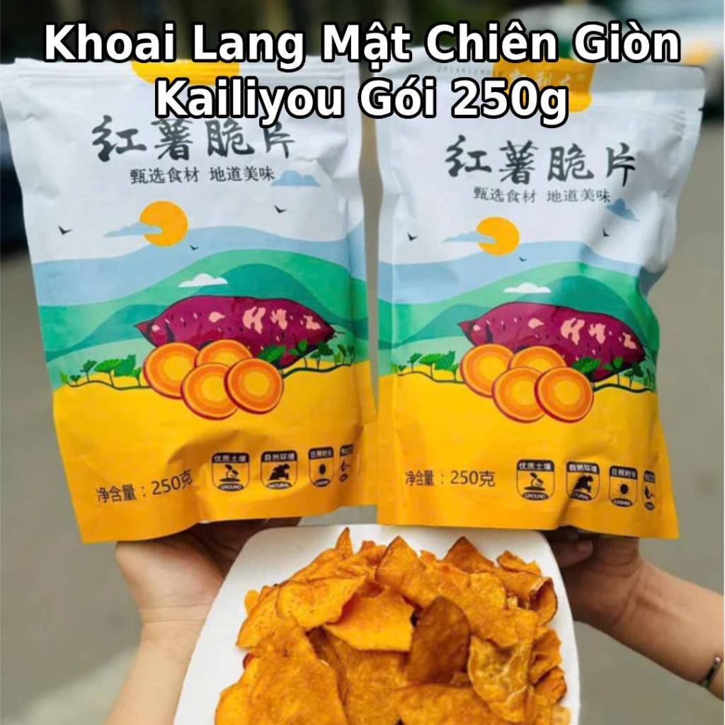 Khoai Lang Sấy Giòn Tẩm Mật Ong Kailiyou Gói 250g, Khoai Lang Sấy Mật Ong Nội Địa Trung Siêu ...