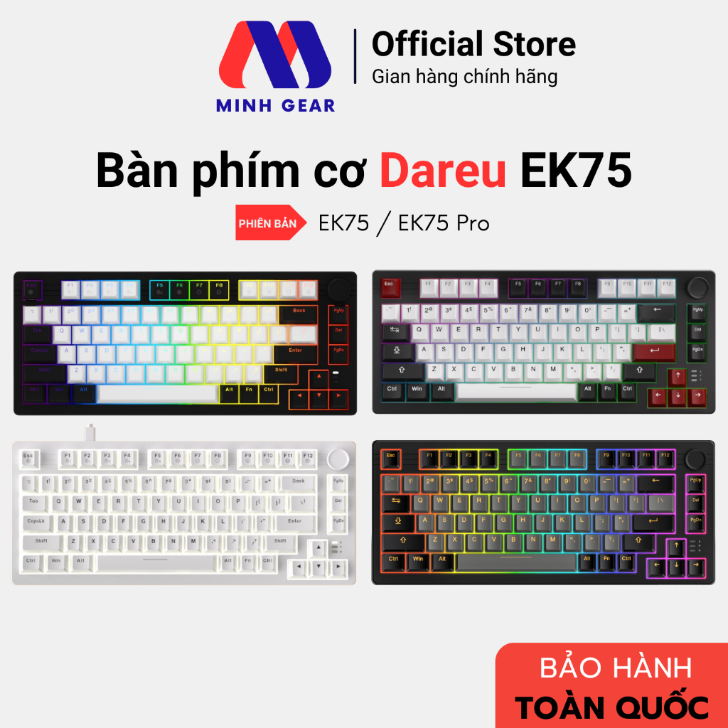 Bàn phím cơ DAREU EK75 / EK75 PRO (3 Mode, Gasket Mount, Led RGB ...