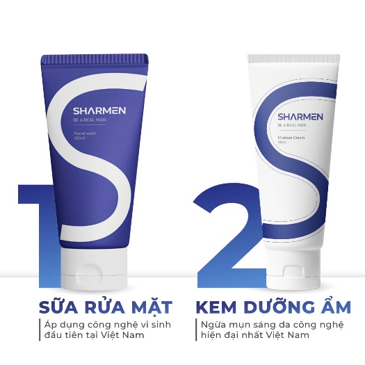 COMBO 01 Sữa Rửa Mặt 01 Kem Dưỡng Sharmen Giảm Nhờn, Kiềm dầu, Sáng Da ...