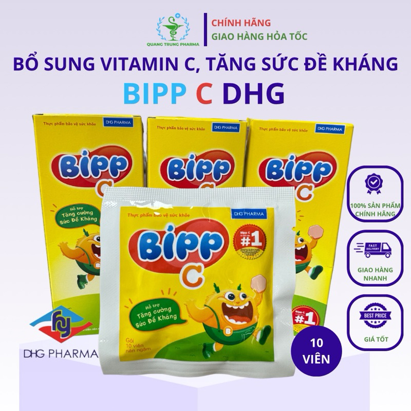 Viên ngậm Vitamin C Bipp C vị cam giúp tăng cường sức đề kháng cho cơ ...
