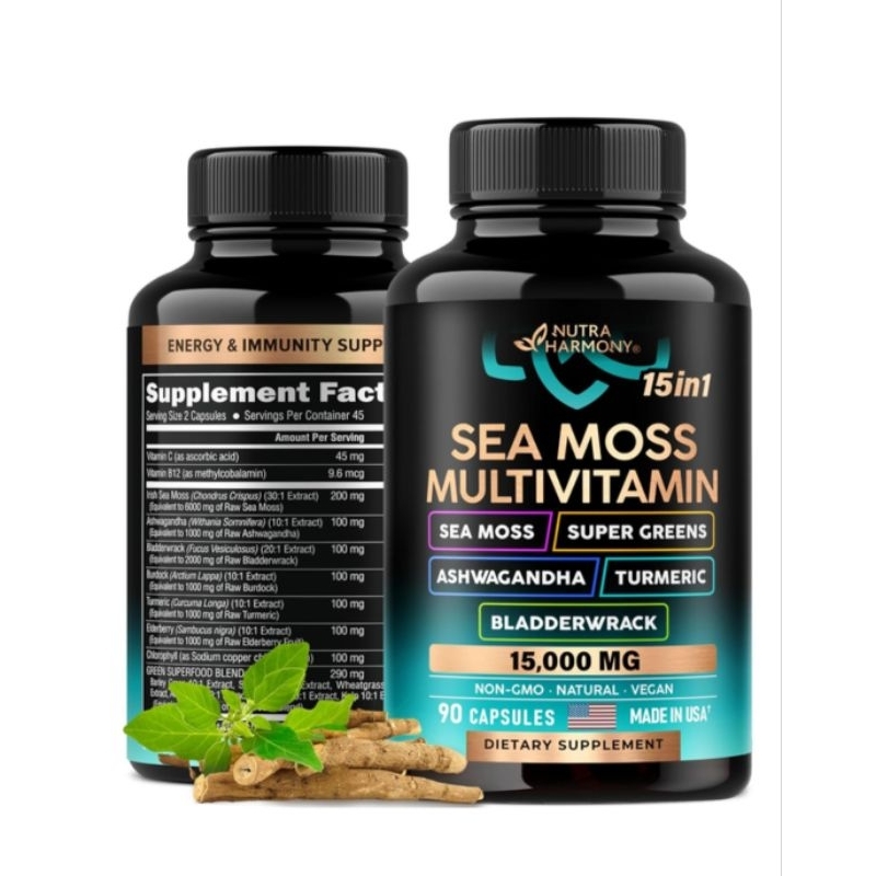 Viên Tổ Hợp Irish Sea Moss 15.000mg Rêu Biển Multivitamin, Hoạt Chất 15 ...