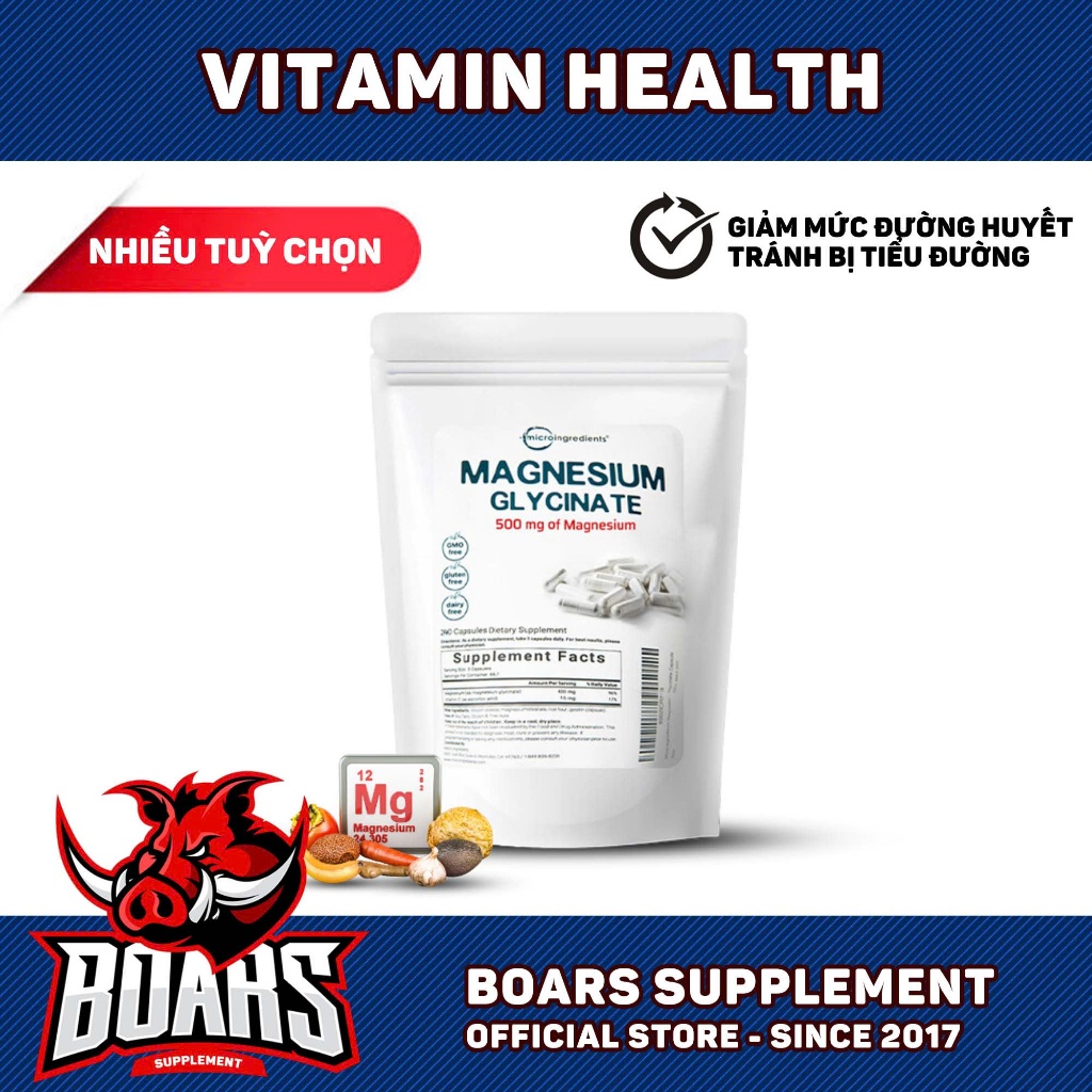 MICRO INGREDIENTS MAGNESIUM GLYCINATE - CẢI THIỆN XƯƠNG KHỚP VÀ HỖ TRỢ ...