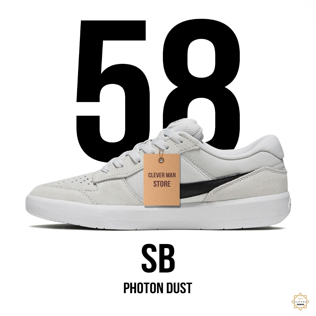 Giày Thể Thao SB 58 'Photon Dust' Màu Trắng Logo Đen Da Lộn Cổ Thấp ...