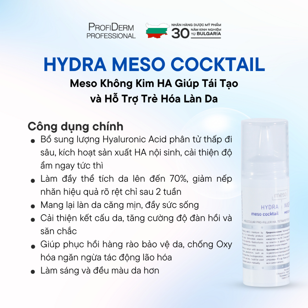 Meso Không Kim HA Giúp Tái Tạo và Hỗ Trợ Trẻ Hóa Làn Da Profiderm HYDRA ...
