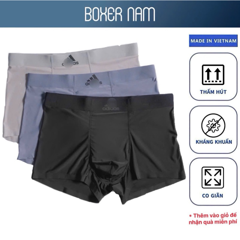 Combo 3 Quần Lót Nam Sịp Đùi Boxer Coolmax Lụa Băng Dáng Trunk Khử Mùi ...