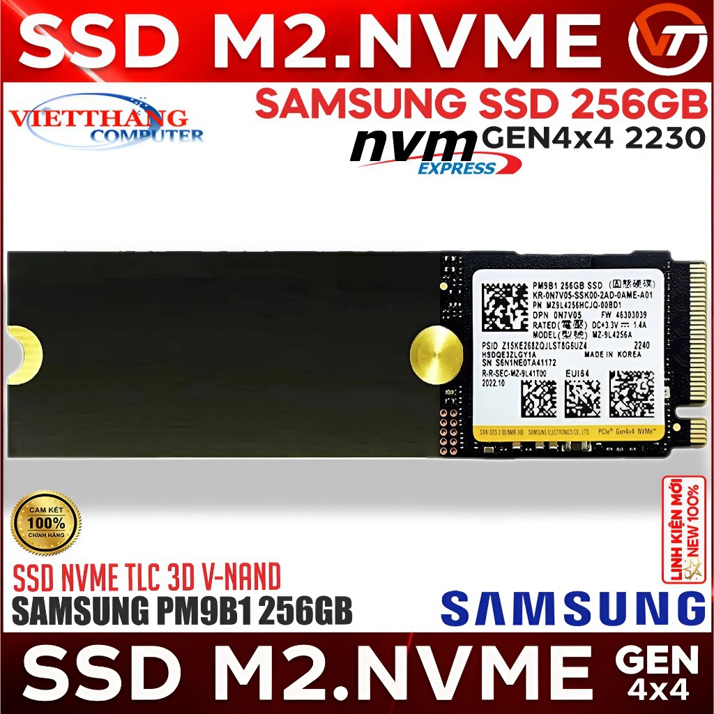 SSD Samsung Nvme PM9B1 256GB M.2 PCIe 4.0 Gen4x4 2230 - Tặng khay ...