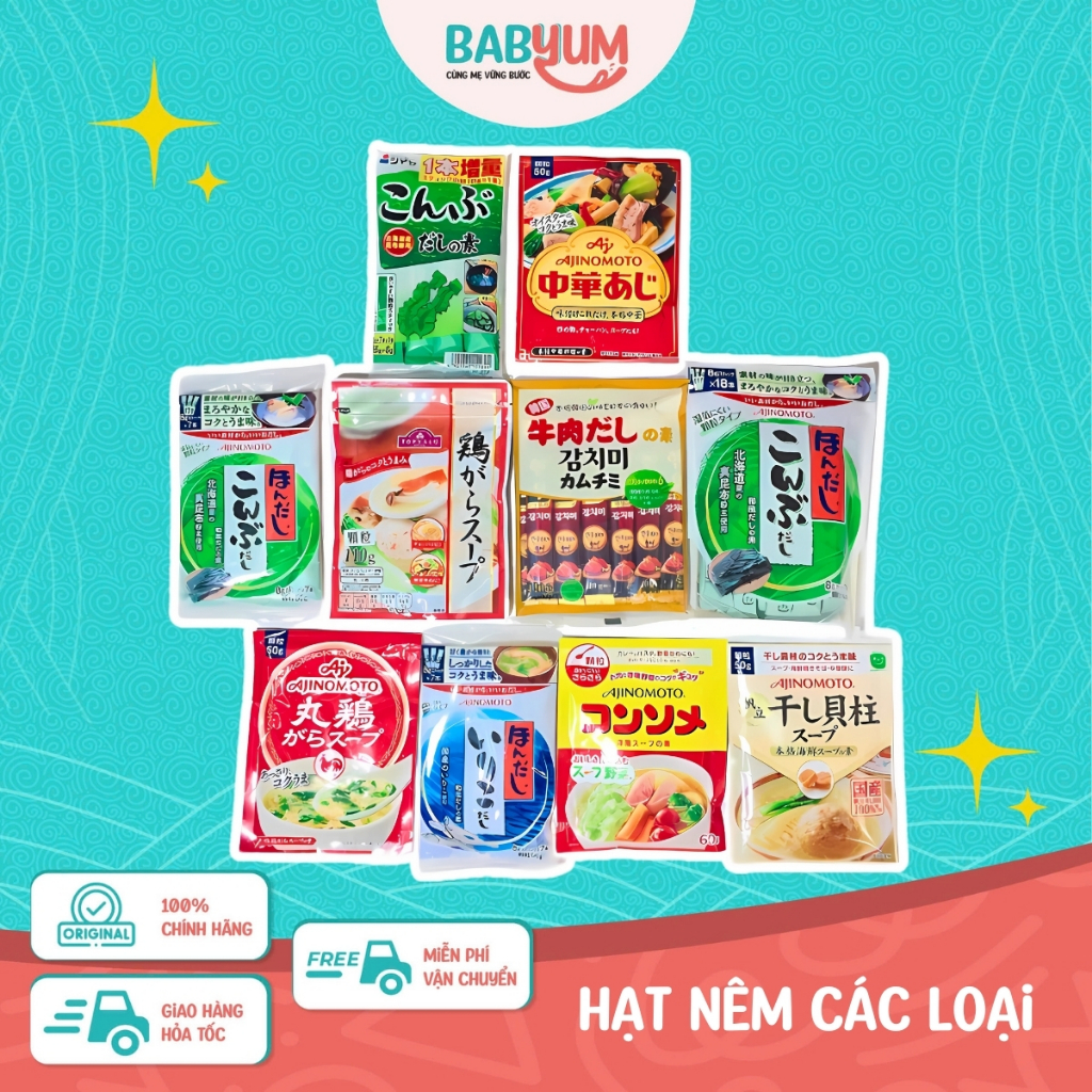 Hạt nêm cho bé ăn dặm Ajinomoto Topvalu nhiều vị từ 7 tháng tuổi | Shopee Việt Nam