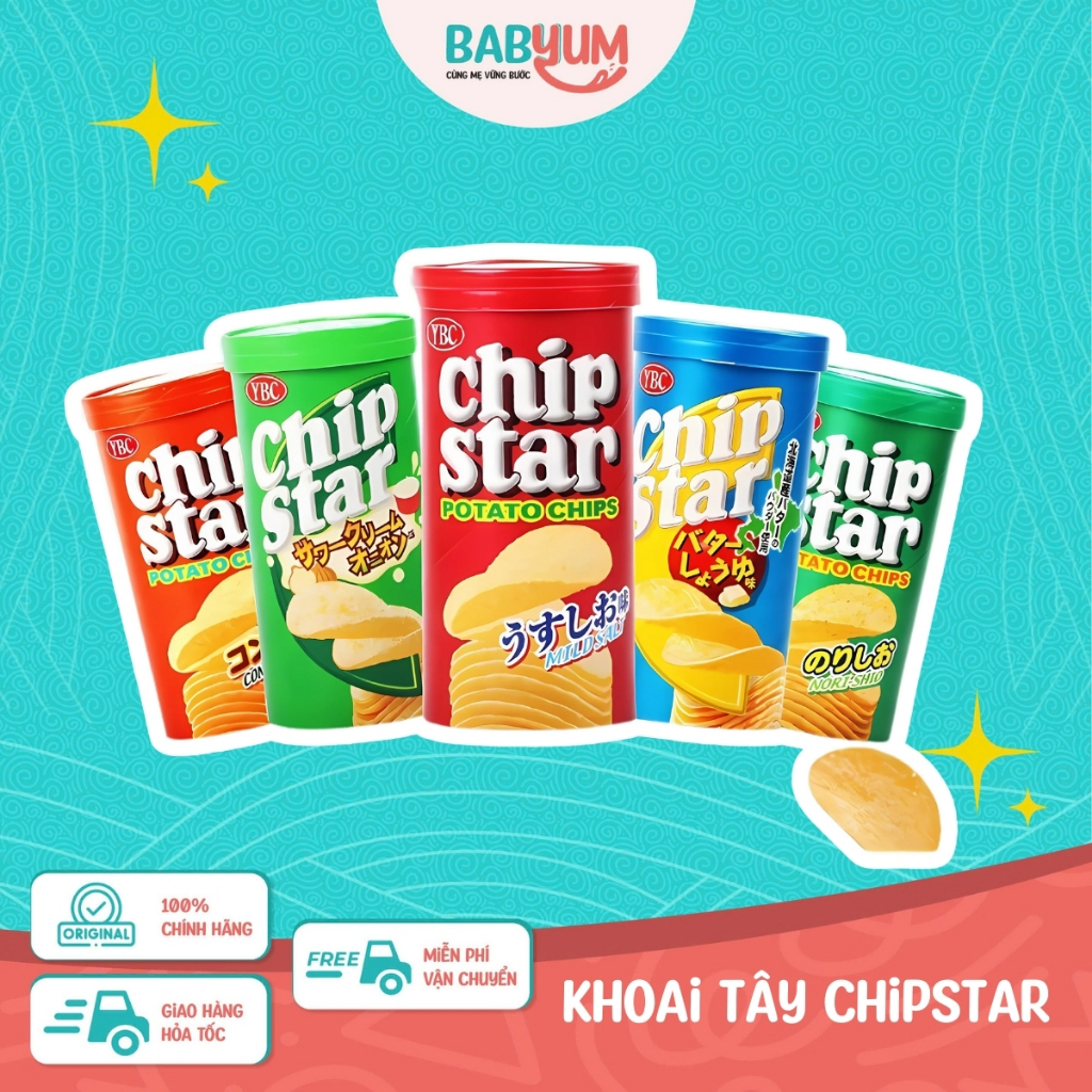 Snack khoai tây ChipStar 45g YBC Nhật Bản - Vị giòn tan, ngon từng miếng | Shopee Việt Nam