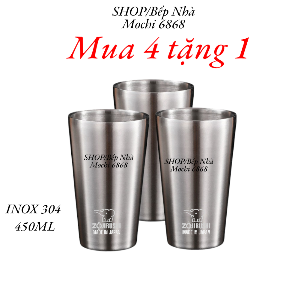 Ly inox 304 2 lớp 450ml Zojirushi Nhật Bản ly uống nước chất liệu thép ...