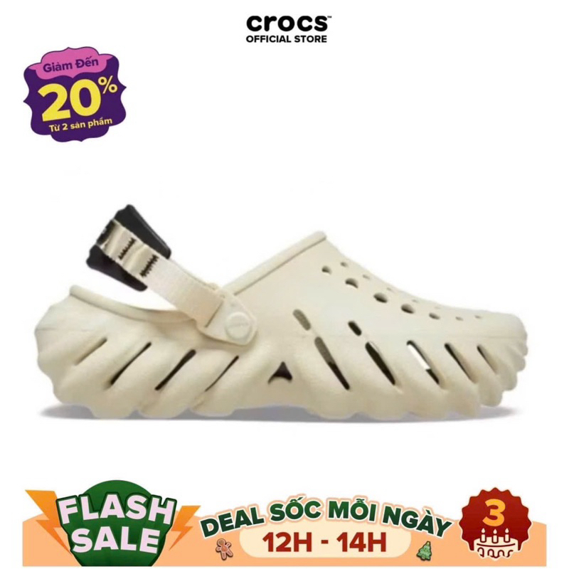 [ CHÍNH HÃNG ] GIÀY CLOG UNISEX CROCS ECHO - BONE BLACK -freeship ...