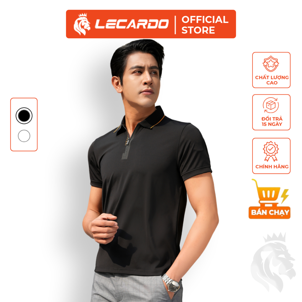 Áo Polo Nam Coolmax Không Đường May Lecardo, Áo Polo Khóa Kéo Công Sở ...