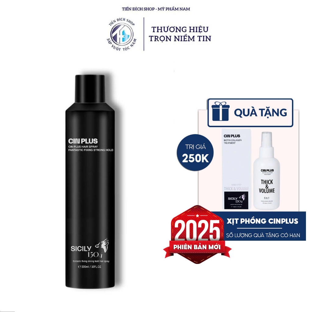 Gôm Keo xịt tóc tạo kiểu SICILY CINPLUS giữ nếp nam nữ 300ml chính hãng ...