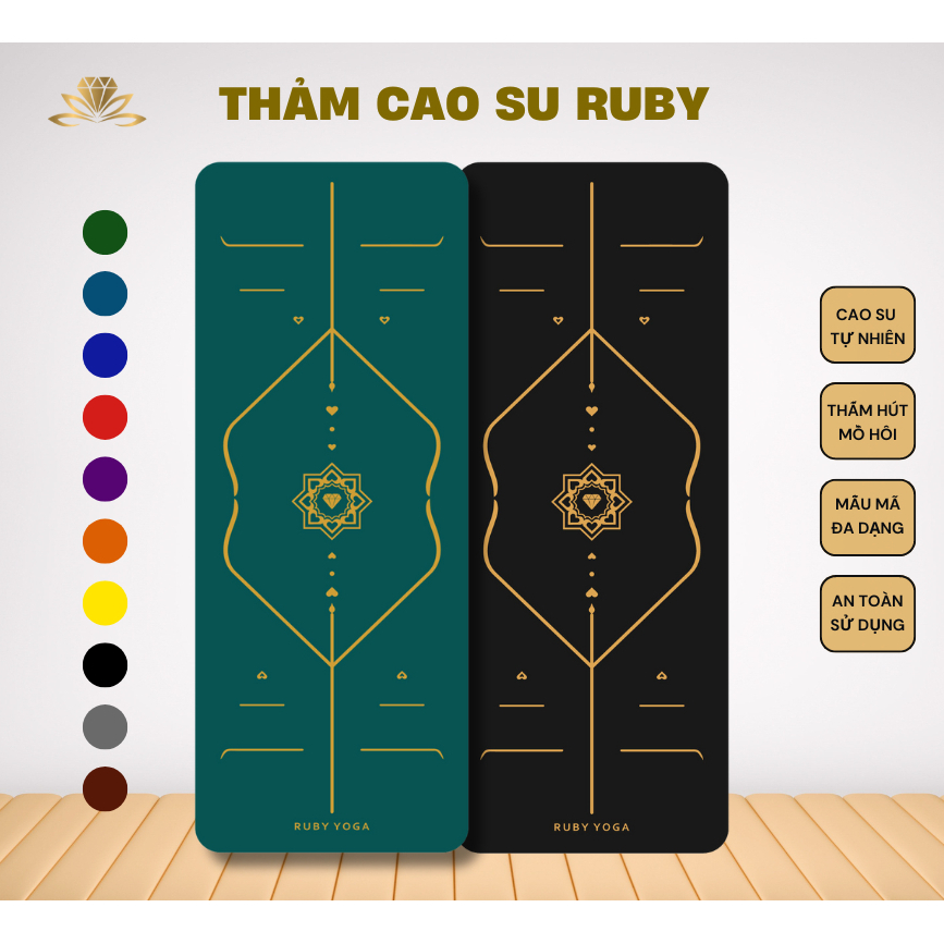 Thảm tập Yoga cao su RUBY-Thảm tập yoga cao su tự nhiên, định tuyến ...