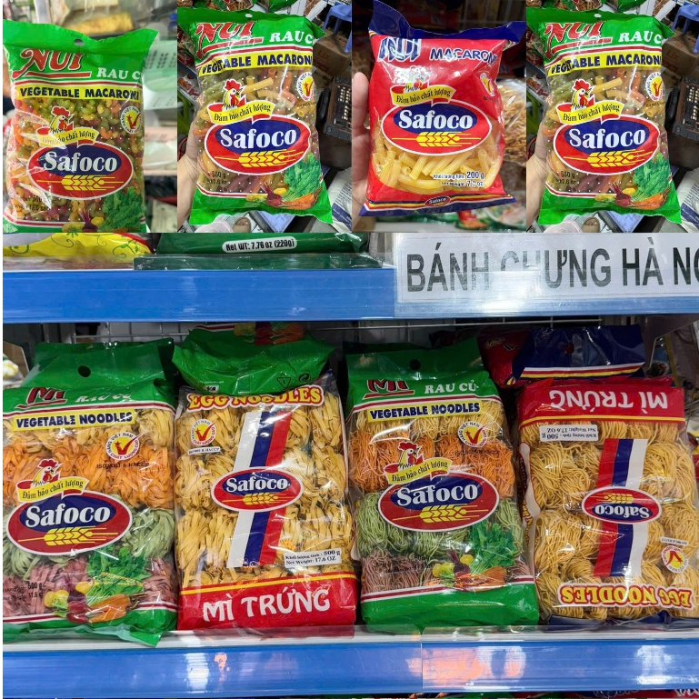 [SAFOCO NUI MÌ TỔNG HỢP] Mì Trứng Sợi To, Nui Gạo, Nui Sao, Nui Rau Củ ...