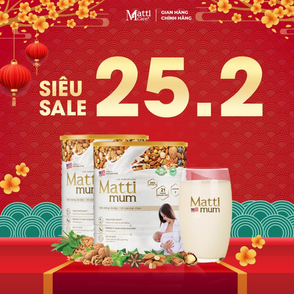 Combo 2 Hộp Sữa hạt lợi sữa Matti Mum 100% đạm thực vật cho mẹ sau sinh ...