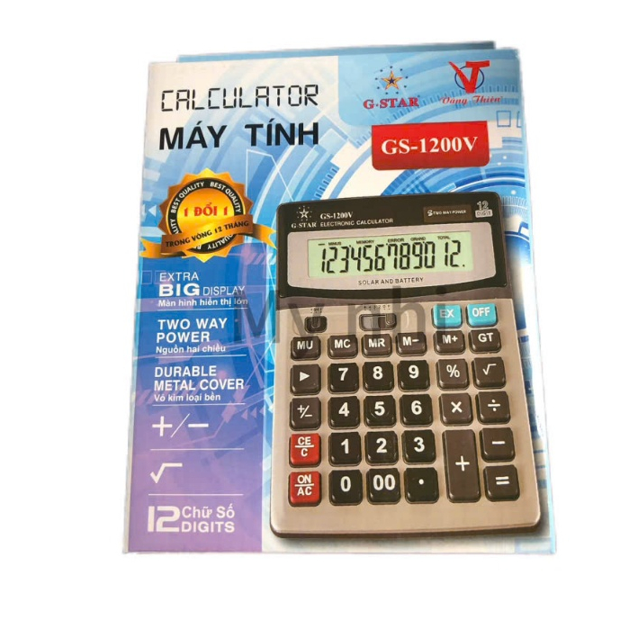 Máy tính GS - 1200V cỡ lớn , bàn phím to, con số rõ, êm | Shopee Việt Nam