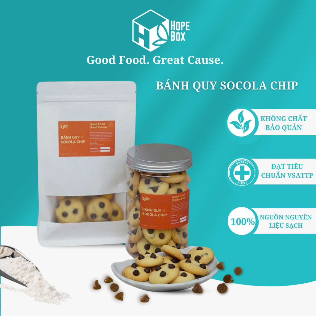 Bánh Quy Bơ Socola HOPEBOX Thơm Ngọt Vừa Phải, Chocolate Chip Cookies ...