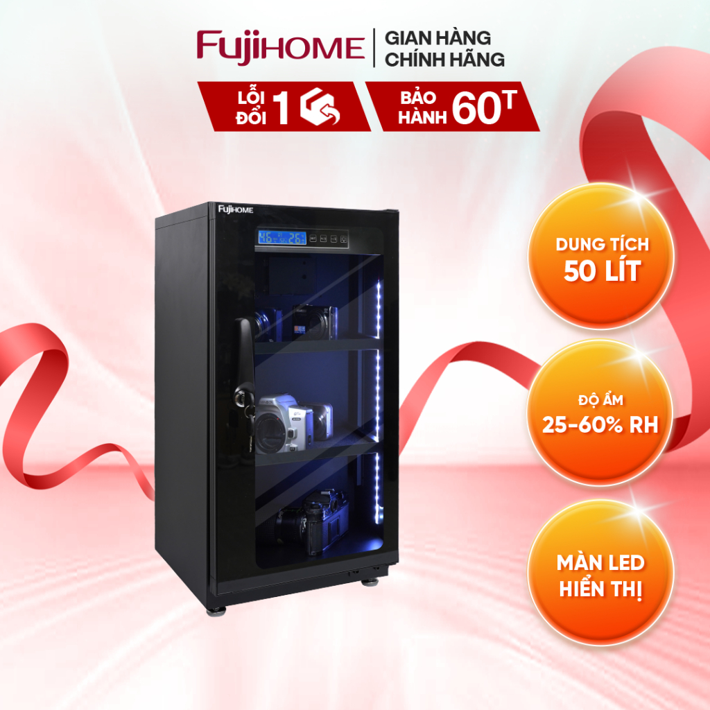Tủ chống ẩm thế hệ mới FUJIHOME DC-50E dung tích 50L - Màn hình LED ...