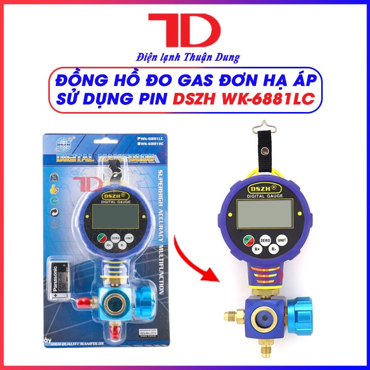 Đồng hồ đo áp suất kỹ thuật DSZH, model WK-6881LC, dụng cụ đo gas đơn hạ áp sử dụng pin | Shopee ...