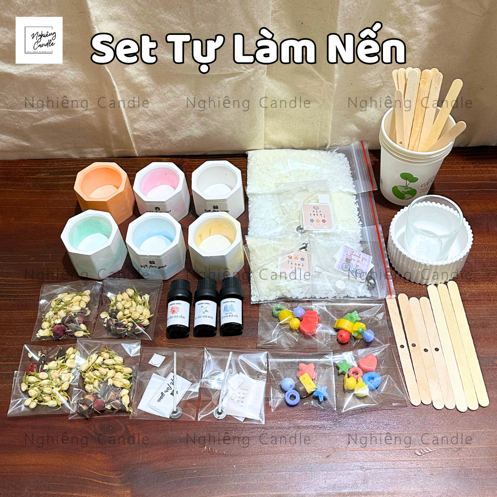 Set Tự Làm 1 Nến Thơm/Bộ Kit Làm 1 Nến Thơm Handmade/Set DIY Nghiêng ...