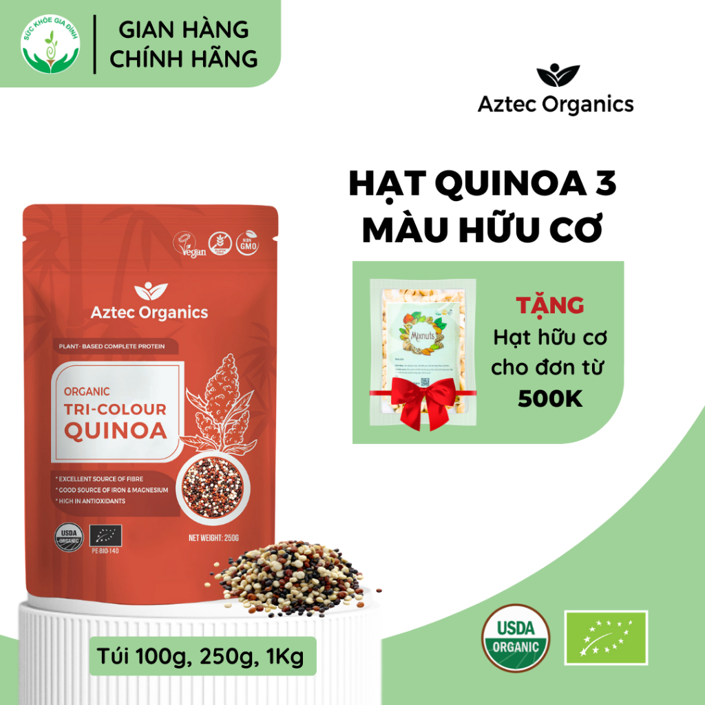 Hạt Diêm Mạch Quinoa 3 Màu Hữu Cơ Aztec Organics | Shopee Việt Nam
