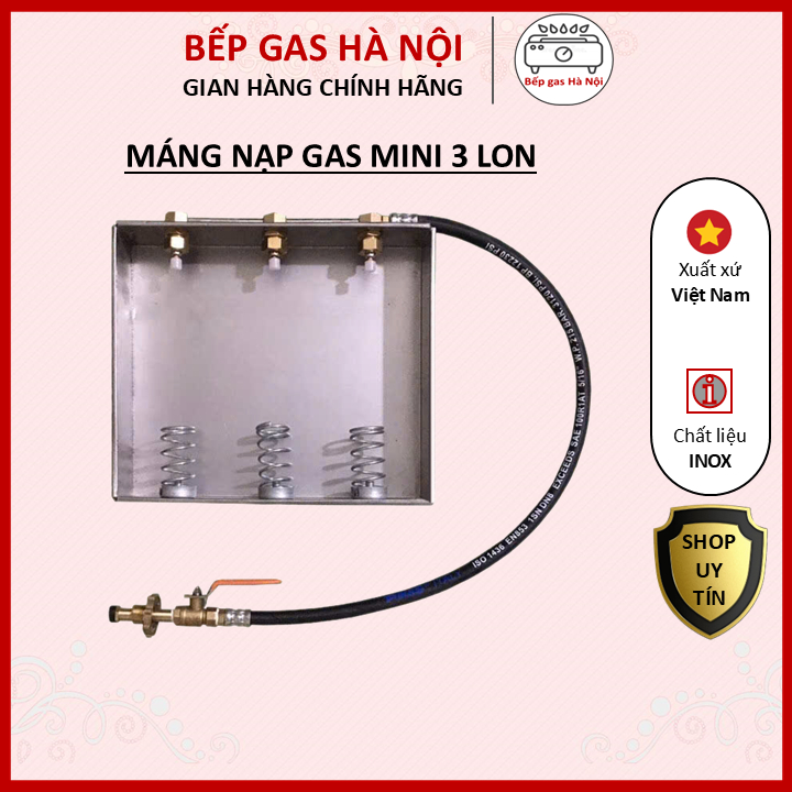 Máng Inox Dồn Gas Lon Mini 3 Ngăn (Bộ Dồn Gas Mini 3 lon Gas) | Shopee ...