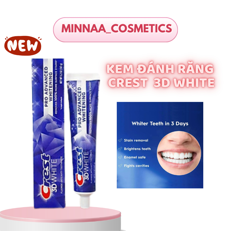 KEM ĐÁNH RĂNG CREST 3D WHITE ADVANCED WHITENING 147G Mỹ | Shopee Việt Nam
