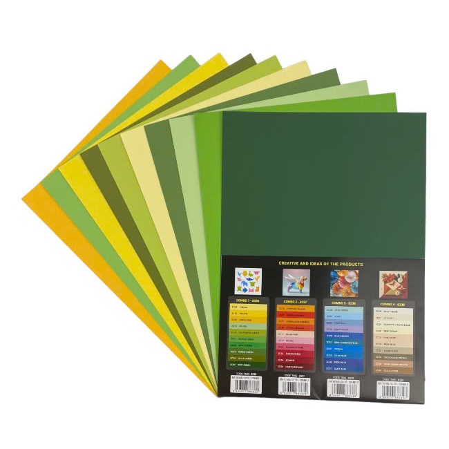 Xấp 20 tờ Giấy A4 120gsm 10 màu tông vàng xanh lá Zentino 8336 | Shopee ...